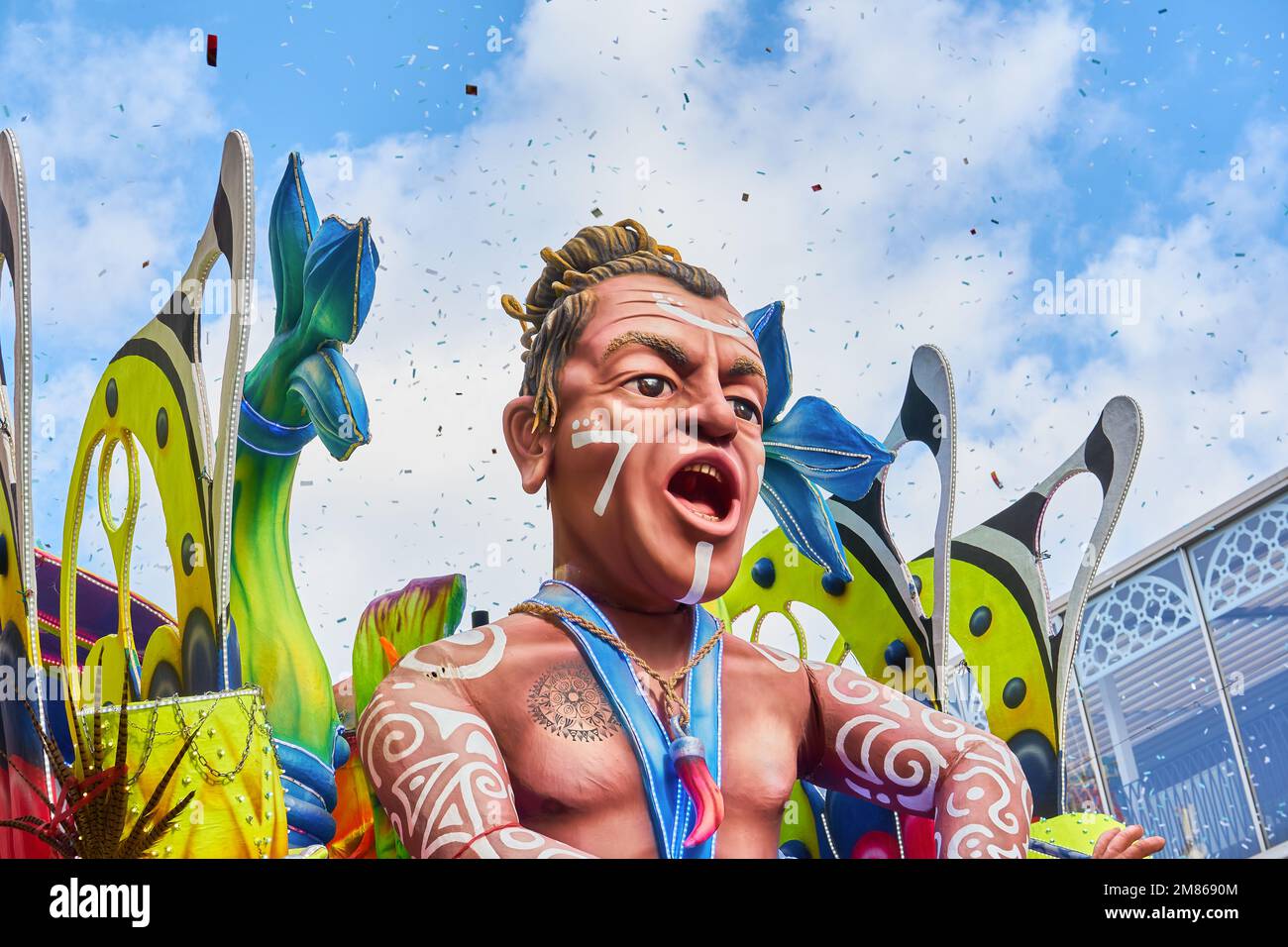 Grand Parade of colorful carnival-floats during Mardi Gras in Valletta ...