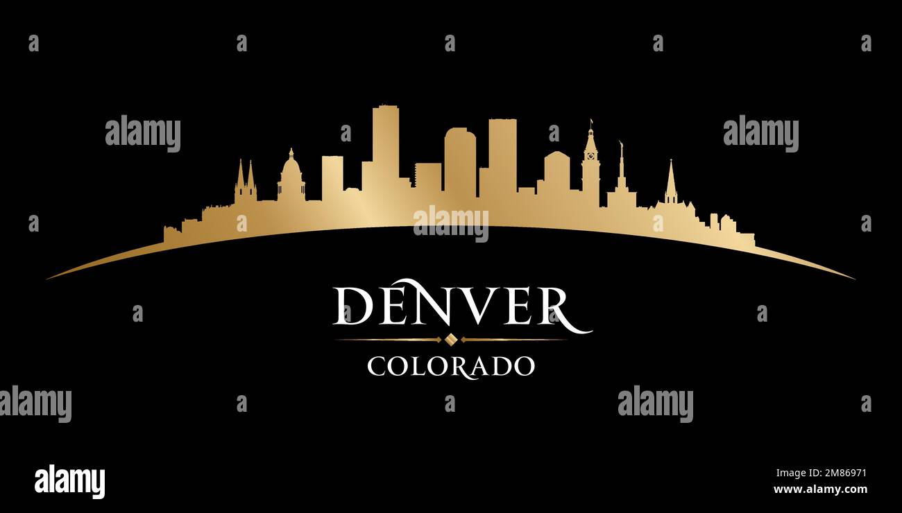Denver Colorado city skyline vector silhouette Stock Vector Image & Art ...