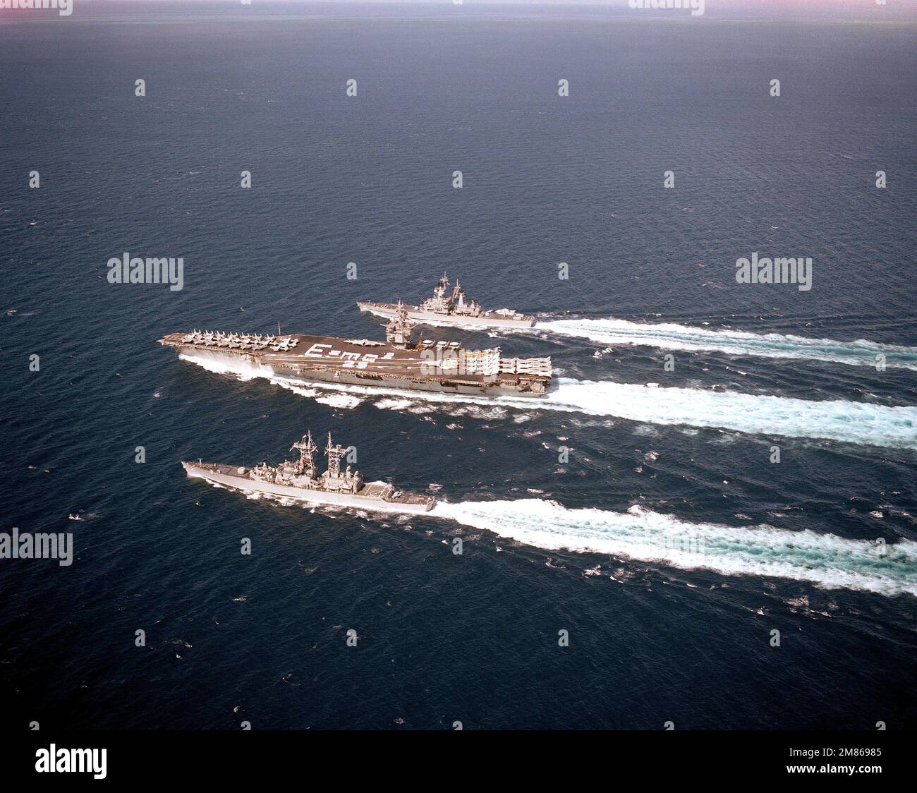 A port side view of Nuclear Task Force One during Operation SEA ORBIT ...