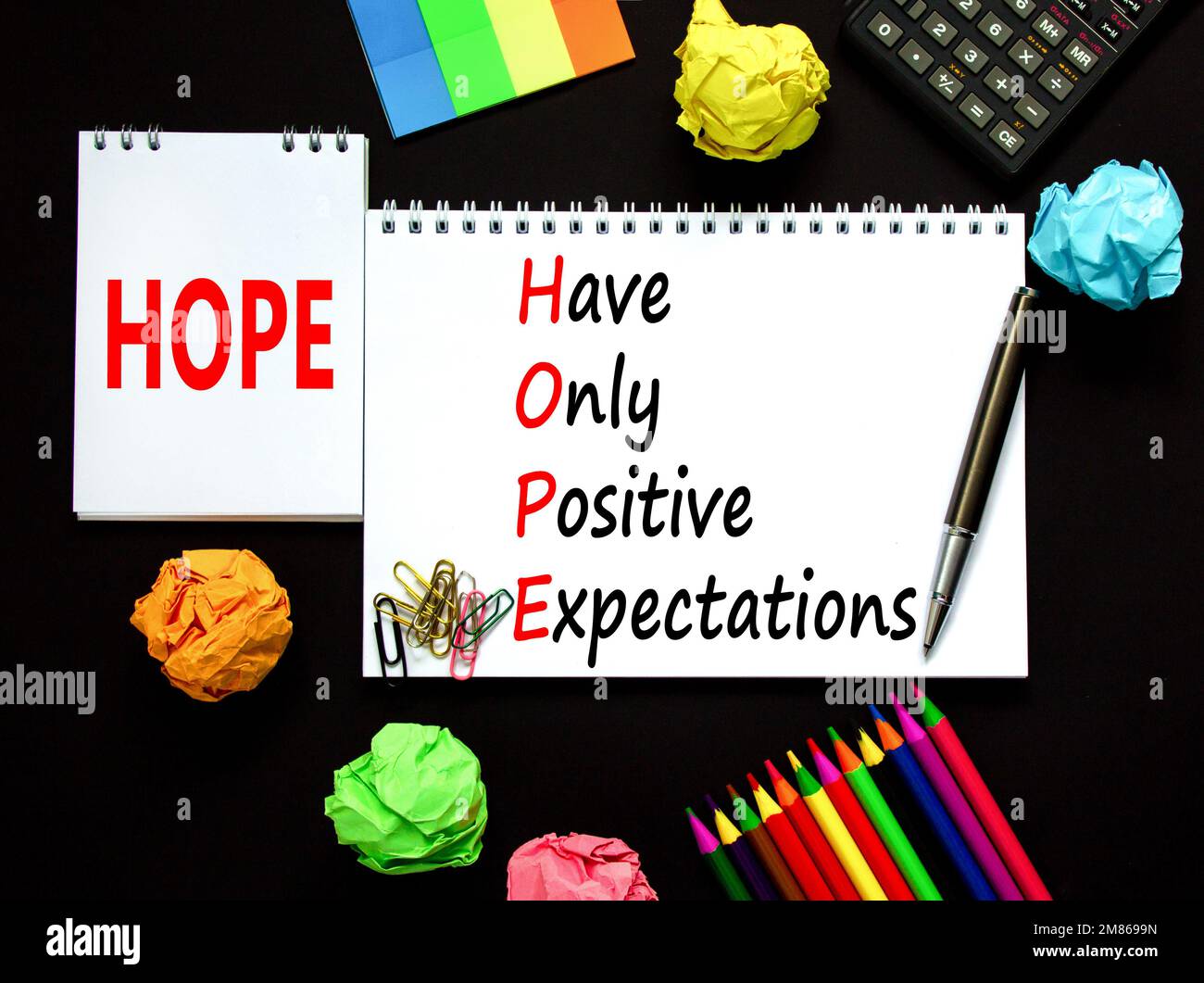 HOPE have only positive expectations symbol. Concept words HOPE have ...