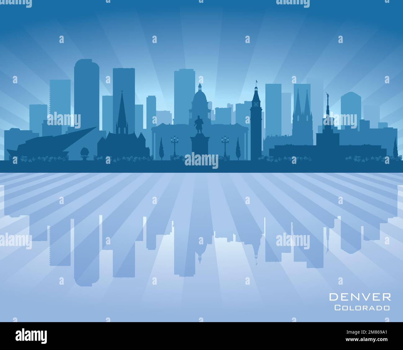 Downtown denver sunrise Stock Vector Images - Alamy