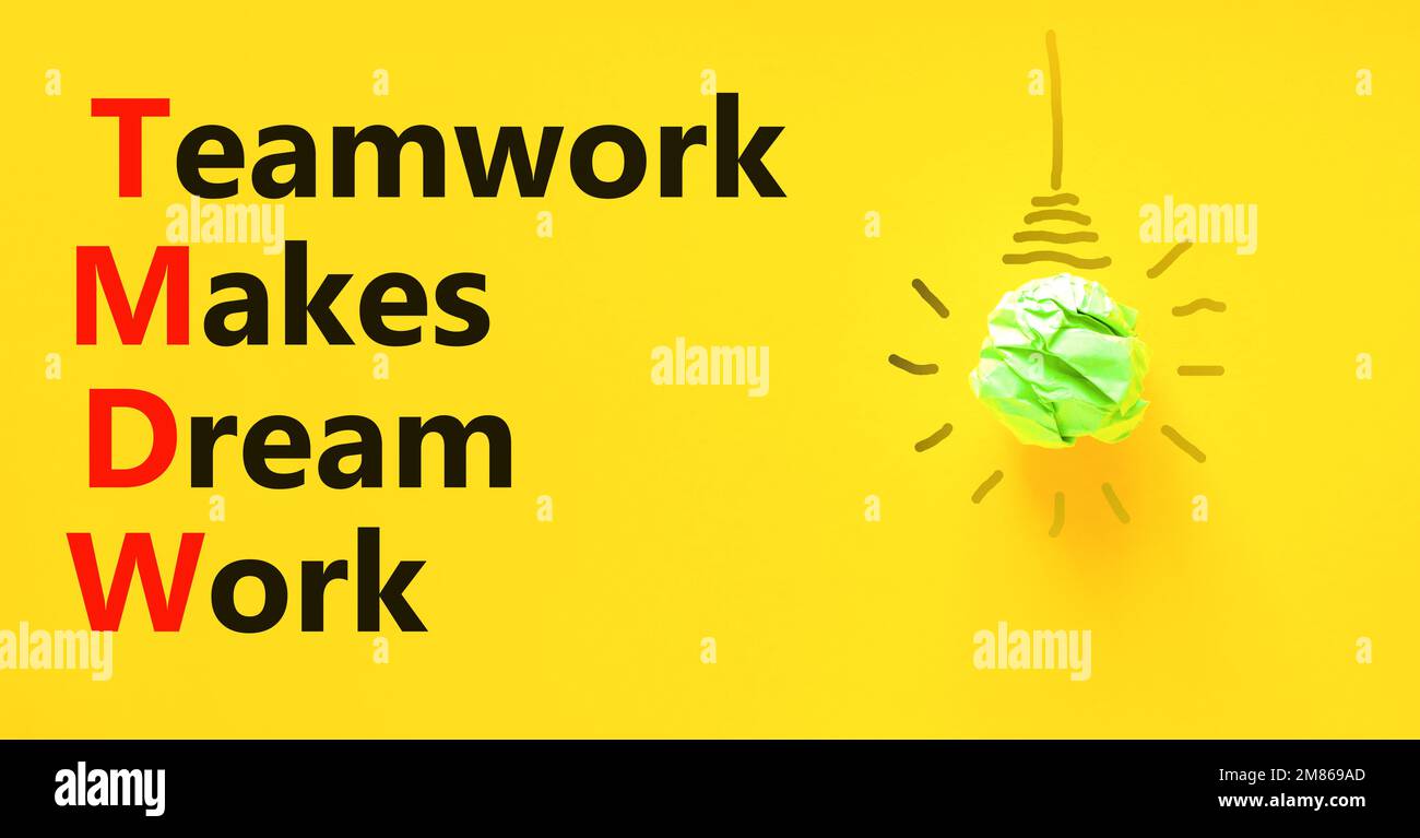 TMDW Teamwork makes dream work symbol. Concept words TMDW Teamwork ...