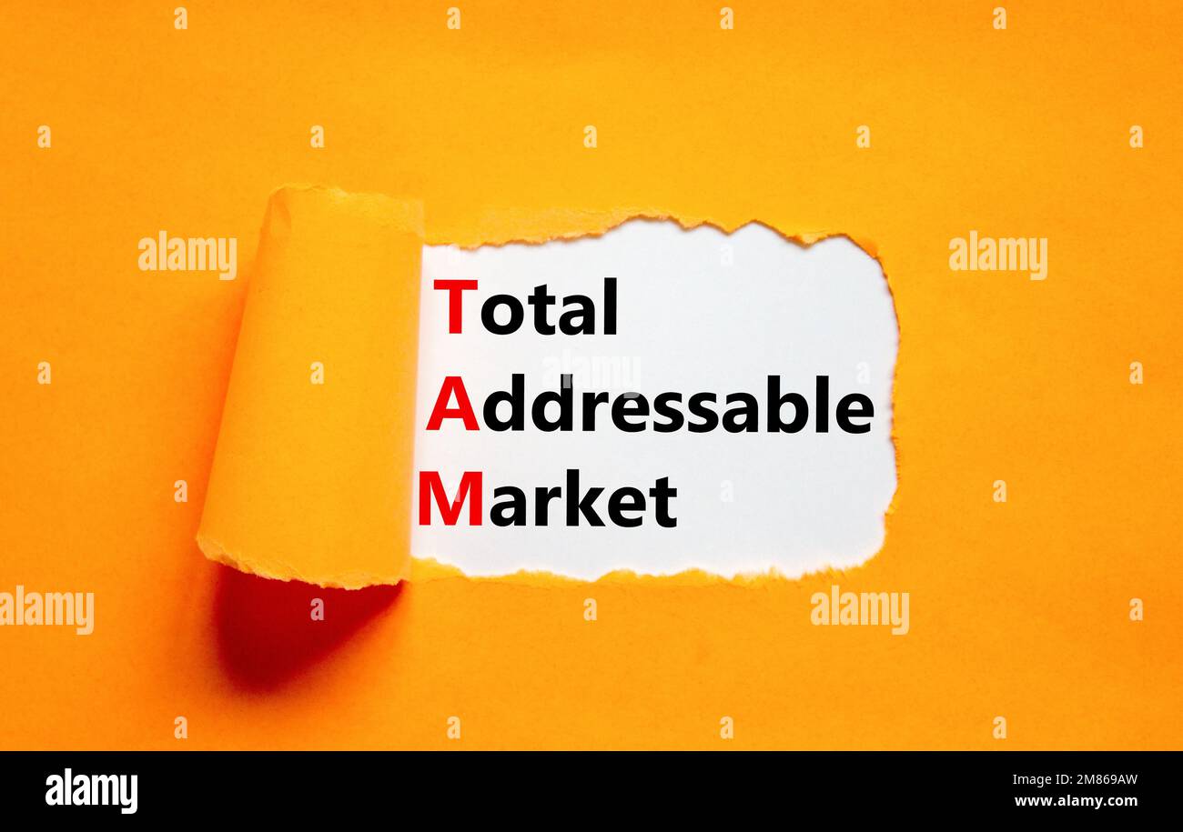 TAM total addressable market symbol. Concept words TAM total ...