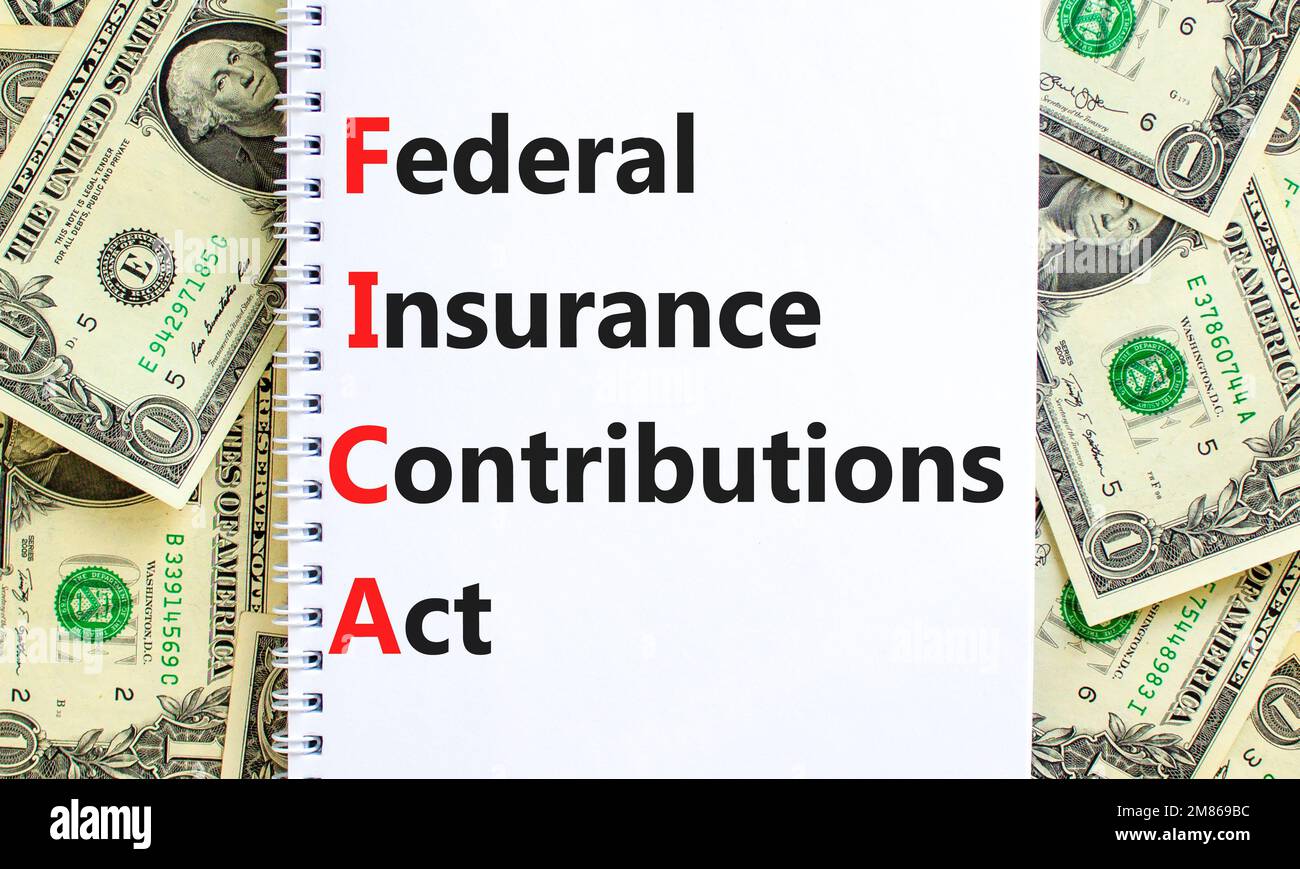 FICA symbol. Concept words FICA federal insurance contributions act on ...