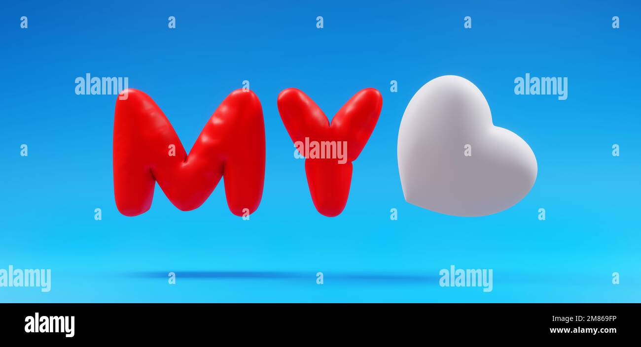 Valentine's Day background. MY balloon letters. Valentines day concept ...