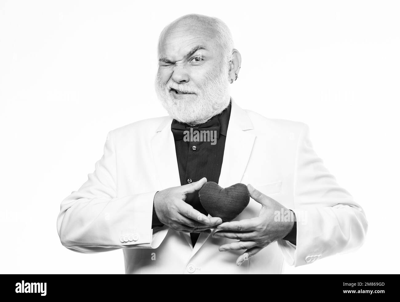 Healthy life. Mature man with valentines heart. Heart and healthcare ...