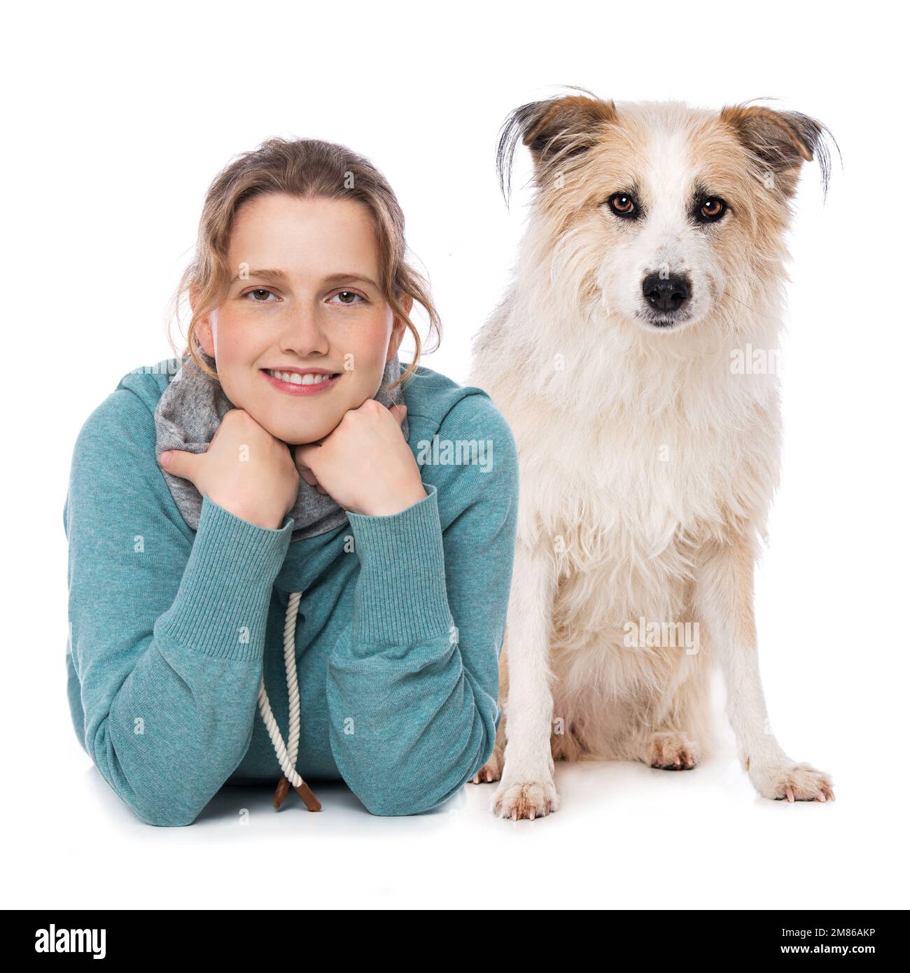 Long haired woman lying on Cut Out Stock Images & Pictures - Alamy