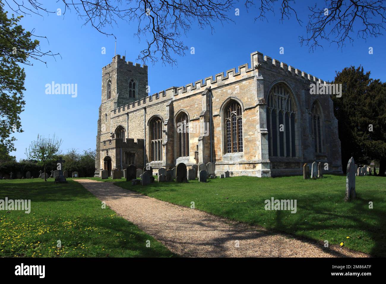 St Lawrence parish church, Willington village, Bedfordshire; England ...
