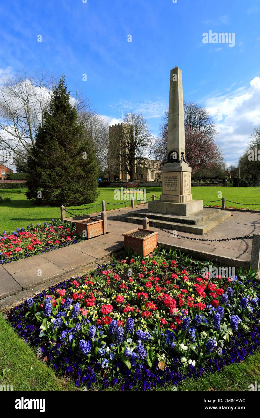 The Village green and War Memorial at Eaton Socon village ...
