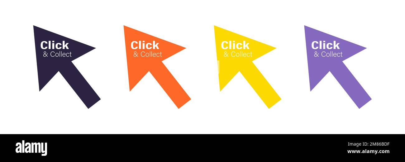 Click and collect your order. Delivery set icon Stock Vector Image ...