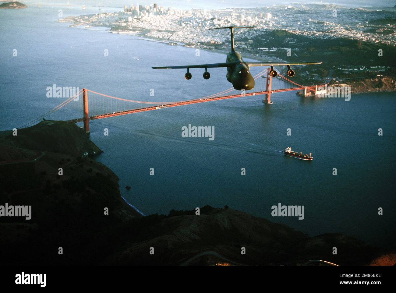 Air to air front view of a 60th Military Airlift Wing's C-5 Galaxy ...