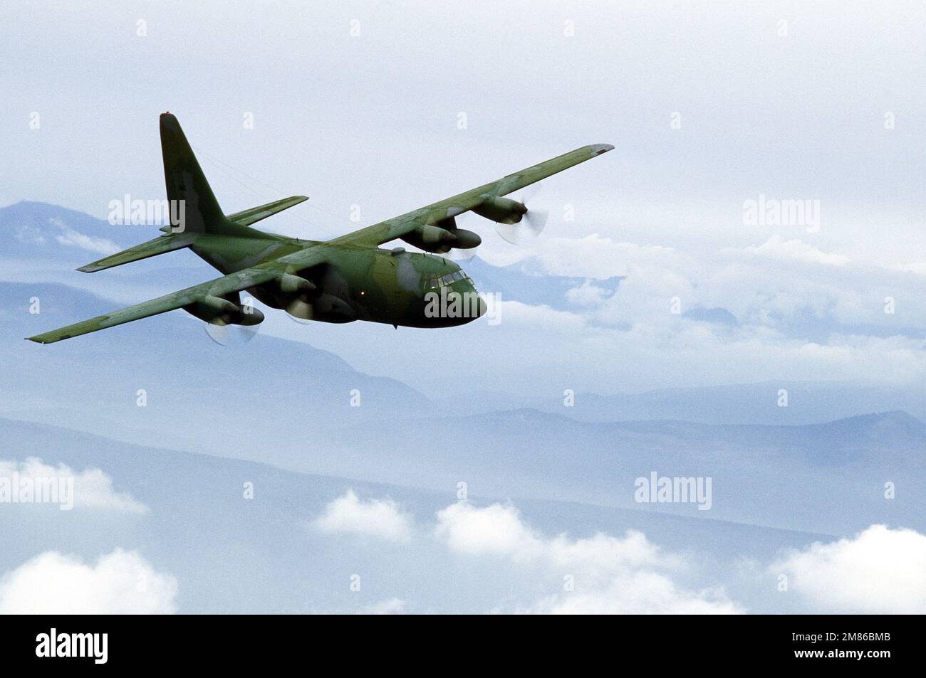 Air to air front view of a 62th Military Airlift Wing's C-130 Hercules ...