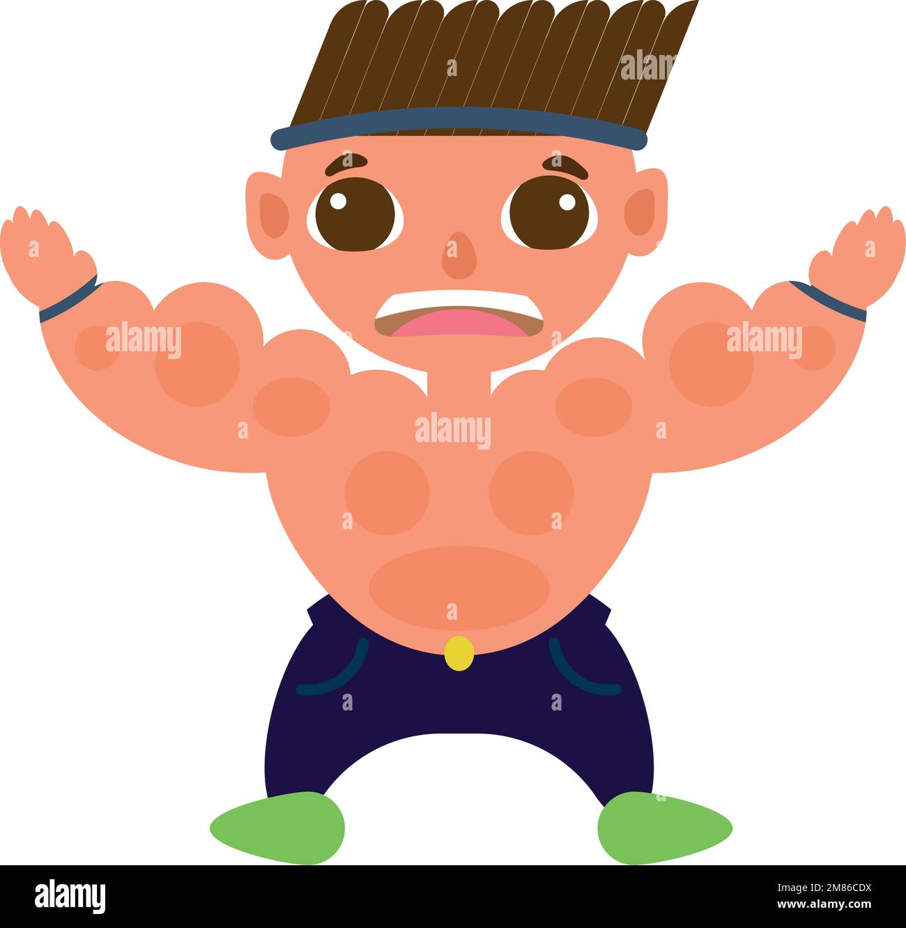 Isolated happy body builder cartoon character Vector Stock Vector Image ...