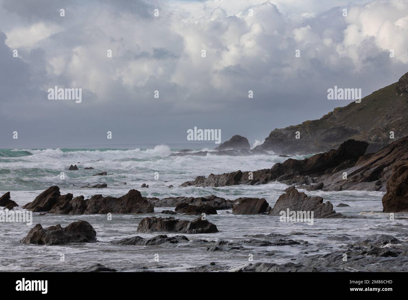 Stormy seas at Dollar Cove, The Lizard, Cornwall Stock Photo - Alamy