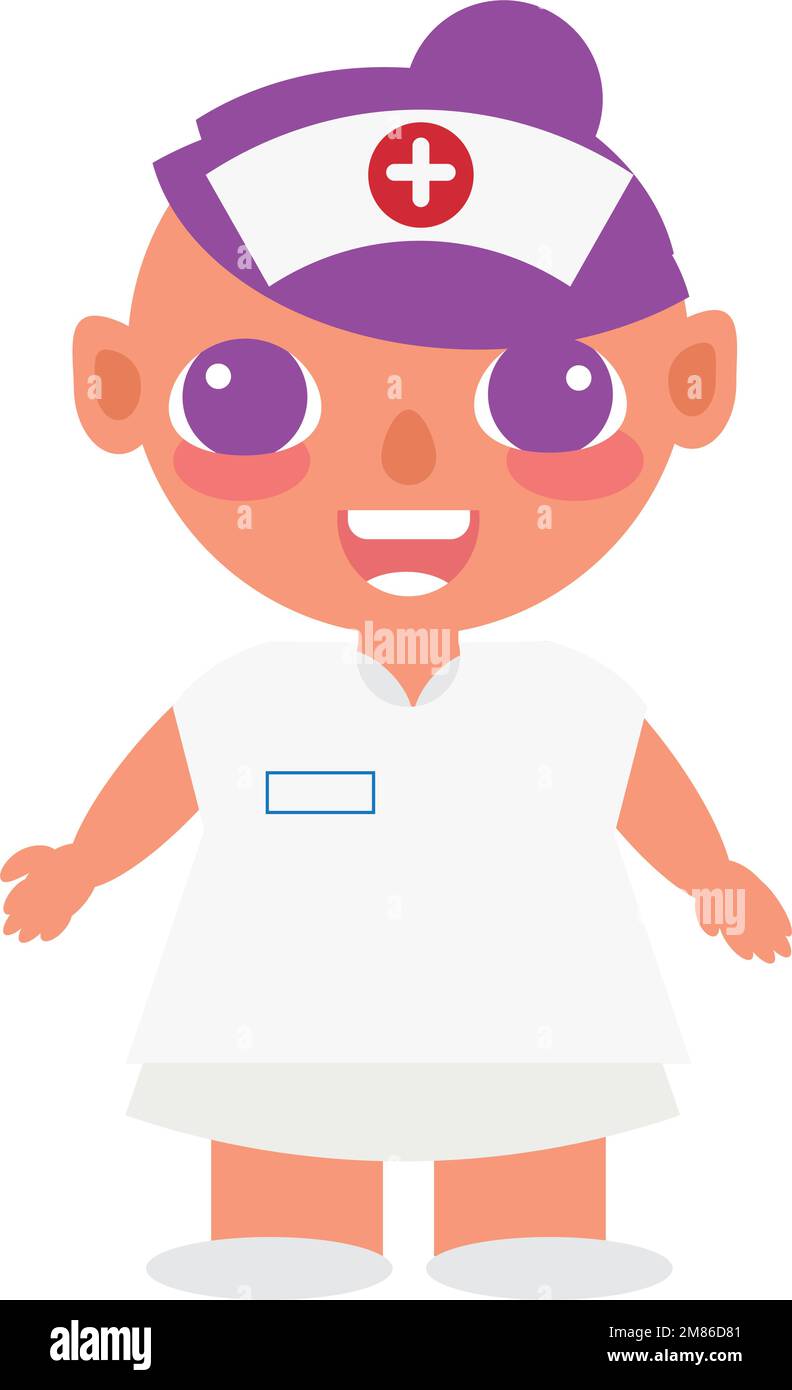 Isolated happy female nurse cartoon character Vector Stock Vector Image ...