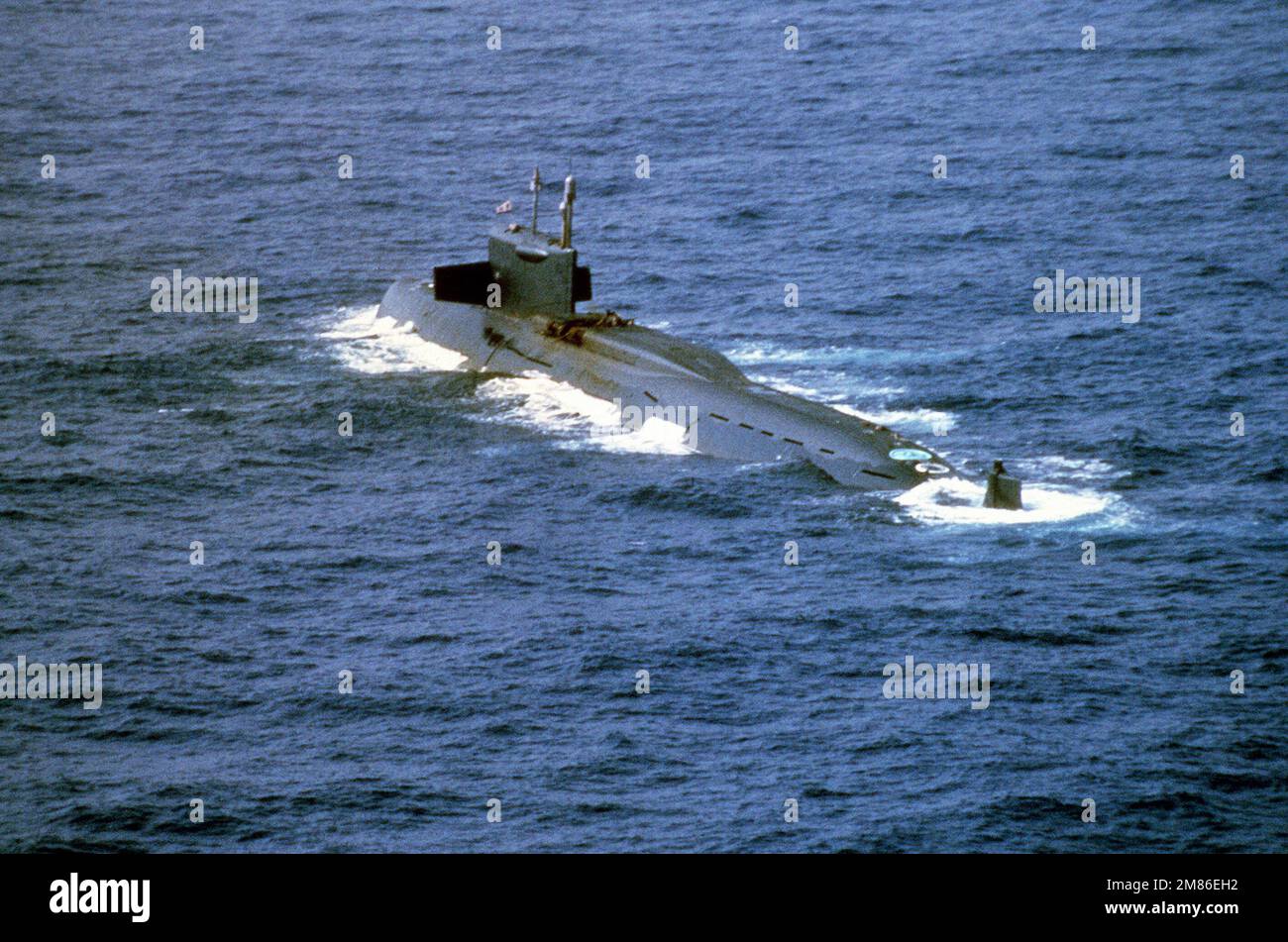 A port quarter view of the Soviet Yankee-class nuclear-powered ...