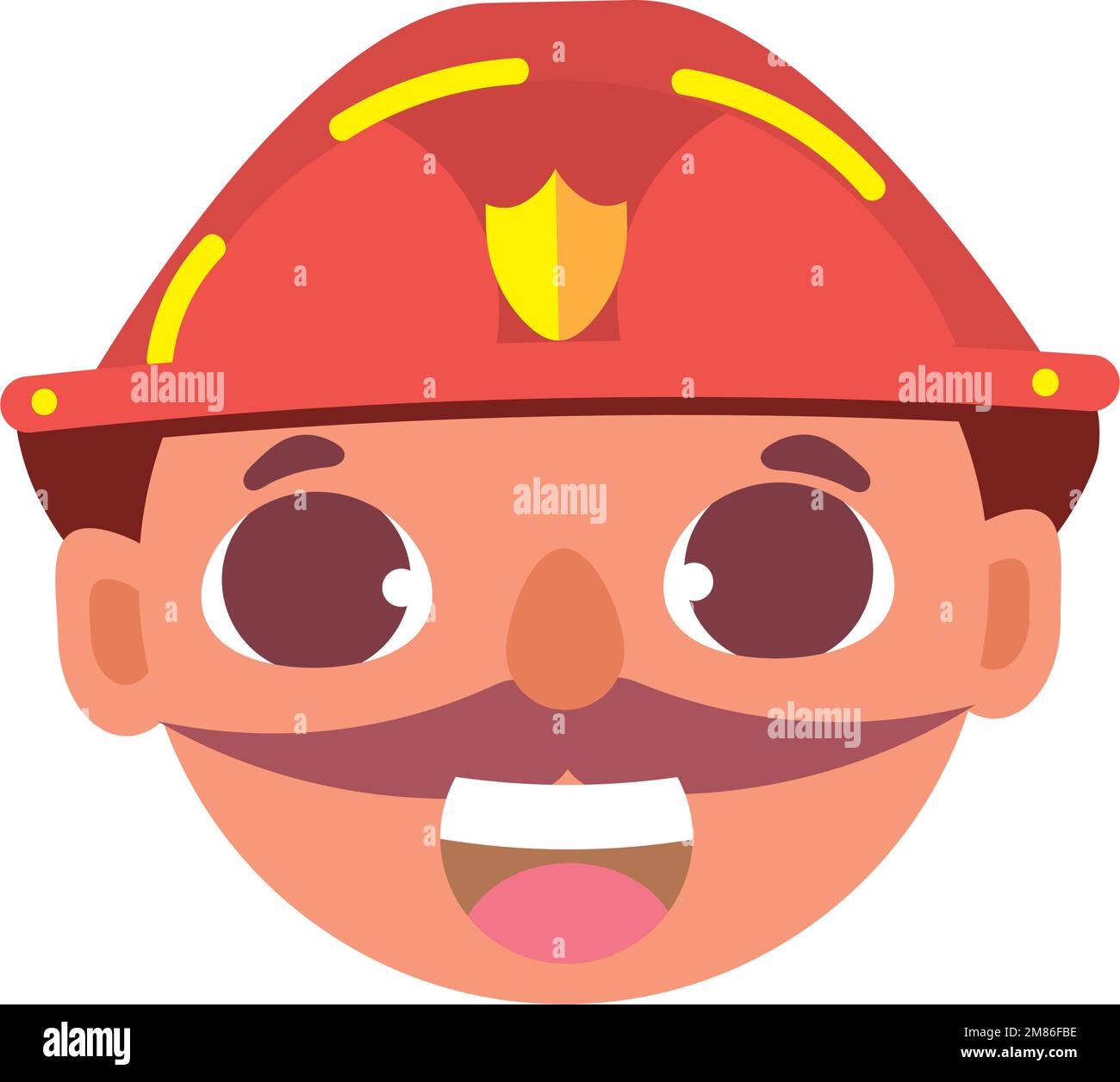 Isolated happy male firefighter cartoon avatar Vector Stock Vector ...