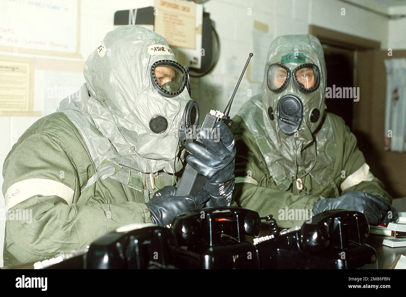 MAJ. David Dyche, right, and MAJ. Edward Koszykowski, both of the 21st ...
