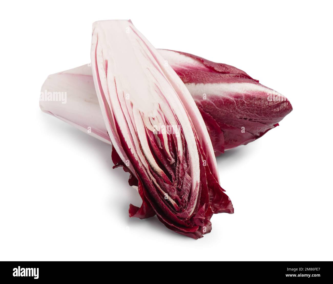 Bunches of fresh red endive isolated on white background Stock Photo ...
