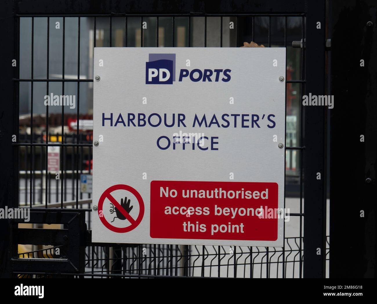 Sign or Notice on PD Ports Harbour Masters Office adjacent to the ...