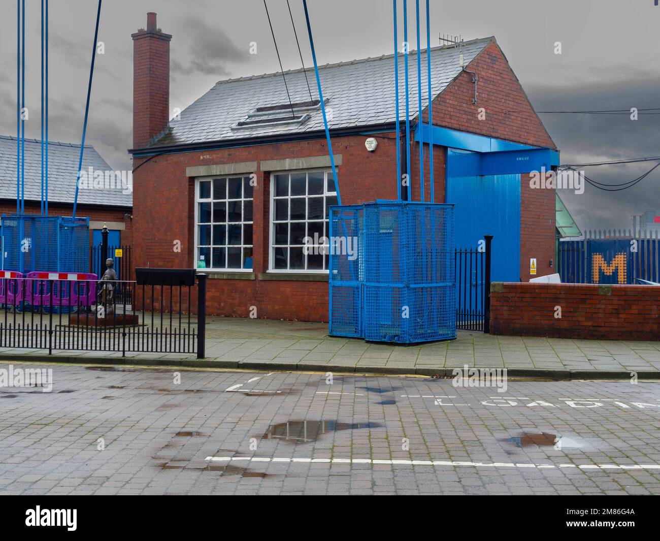 Transporter Bridge Winding House with winches for moving the bridge ...