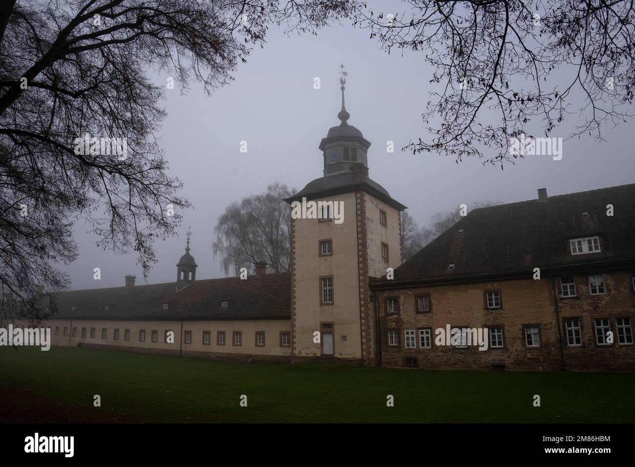 Benedictine abbey Corvey near the german city called Hoexter Stock ...