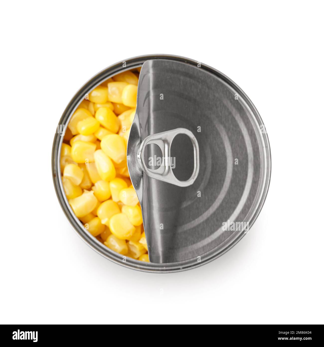 Tin can with corn kernels isolated on white background Stock Photo - Alamy