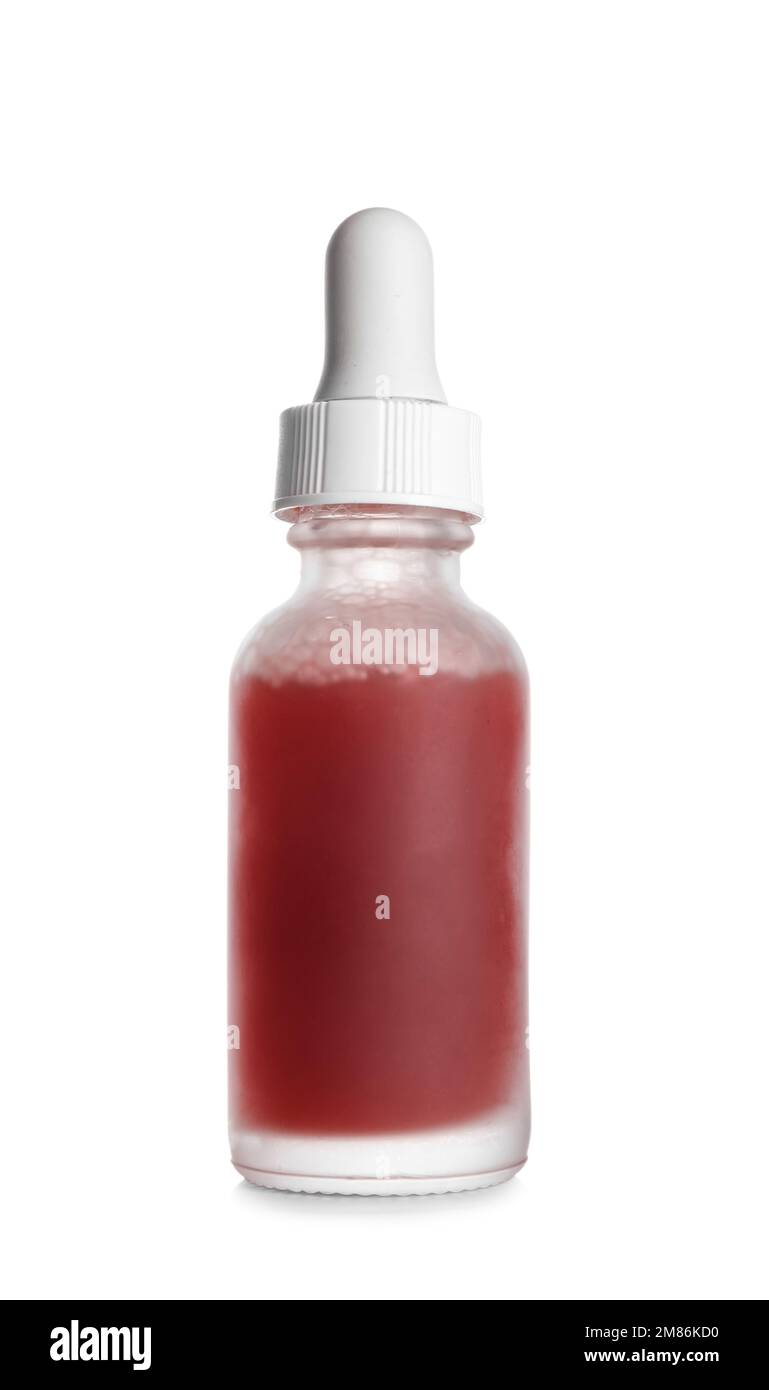 Dropper bottle red glass Cut Out Stock Images & Pictures - Alamy