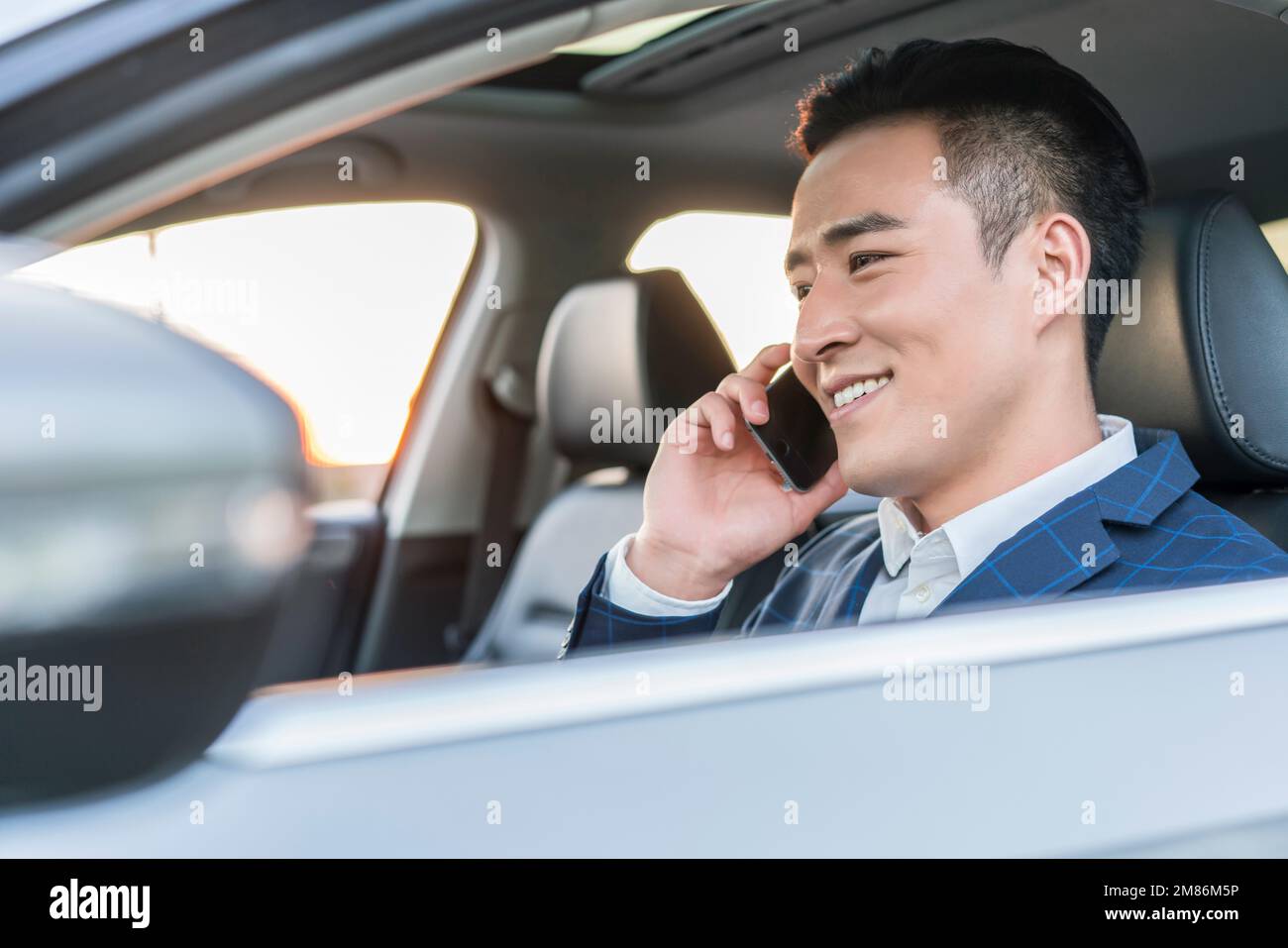 Call business man in the car Stock Photo - Alamy