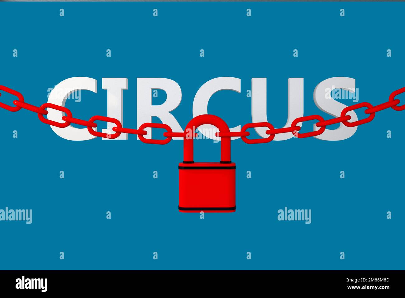 text circus banned padlock concept. 3d rendering Stock Photo - Alamy