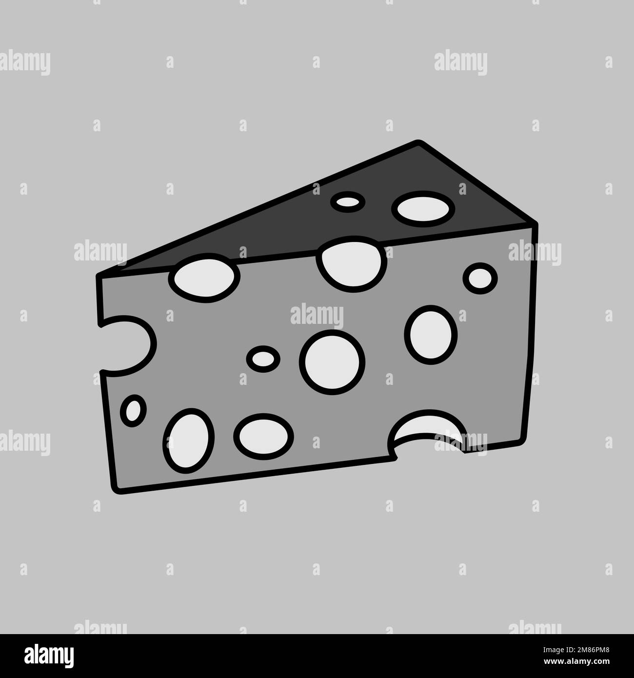 Piece of cheese isolated grayscale icon. Farm animal sign. Graph symbol ...