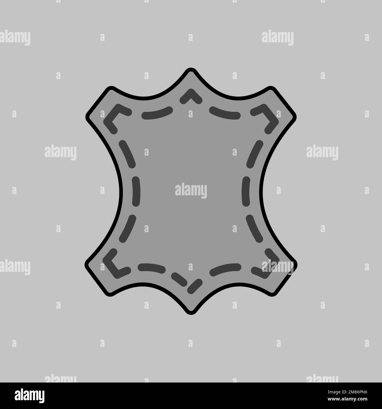 Leather isolated grayscale icon. Farm animal sign. Graph symbol for ...