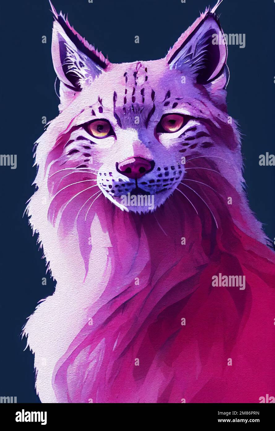 Funny adorable portrait headshot of cute european lynx. European land ...