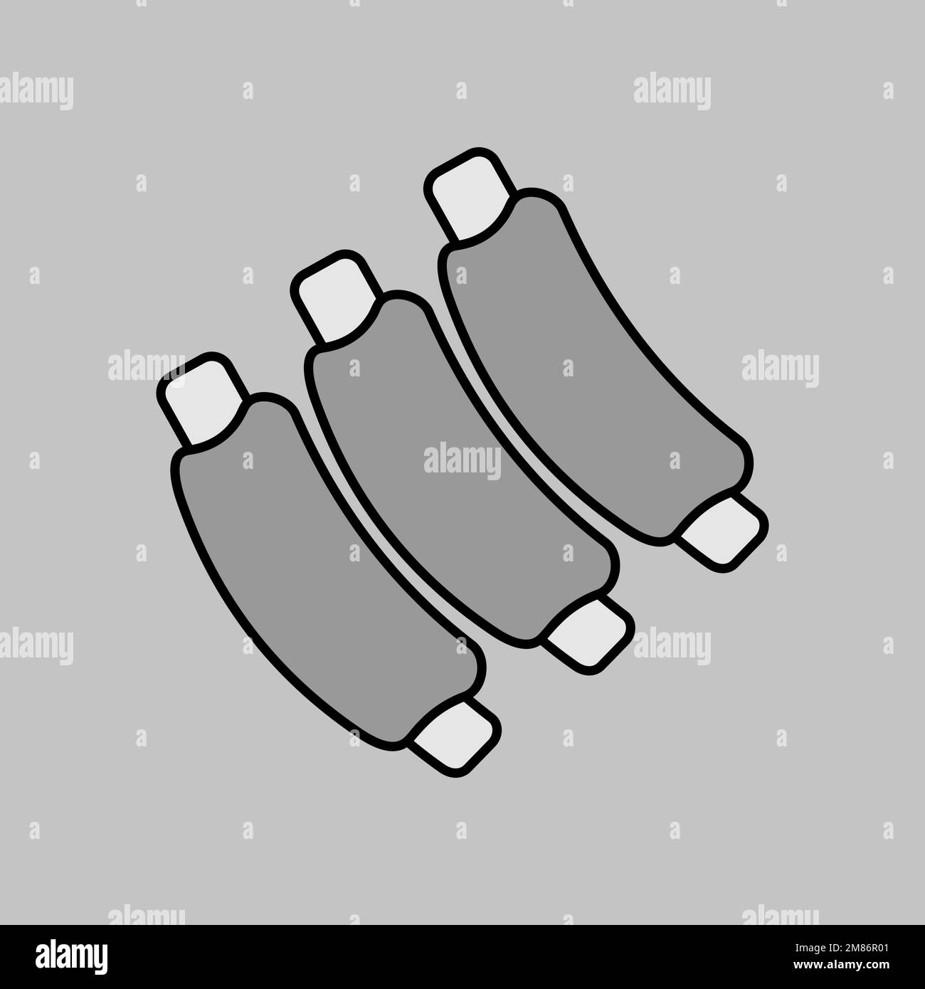Ribs food meat isolated grayscale icon. Farm animal sign. Graph symbol ...