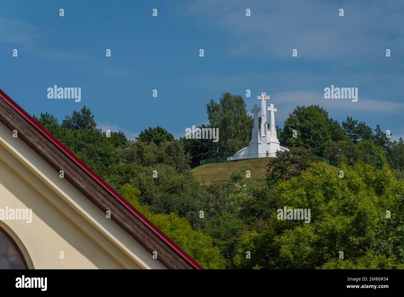 view on the The Hill of Three Crosses memorial Vilnius Lithuania Stock ...