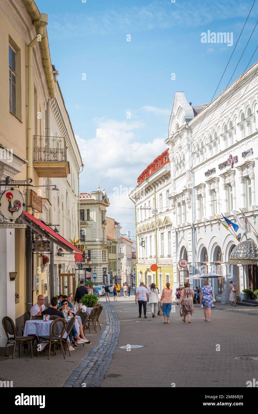 narrow street in old town Vilnius Lithuania Stock Photo - Alamy