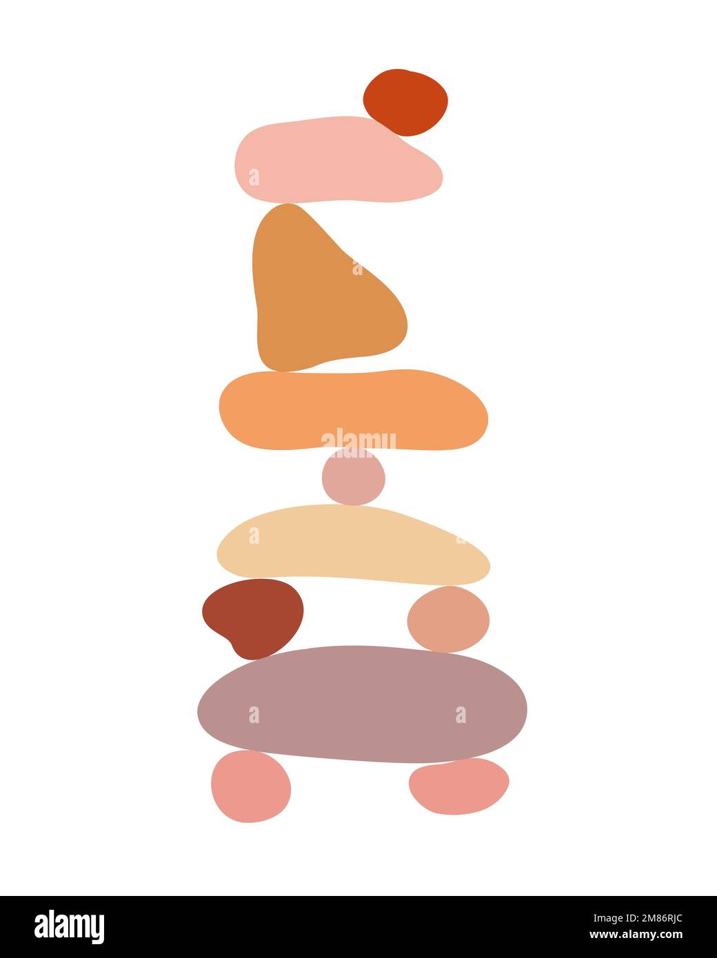 Zen stones cairns simple abstract flat style vector illustration, relax ...