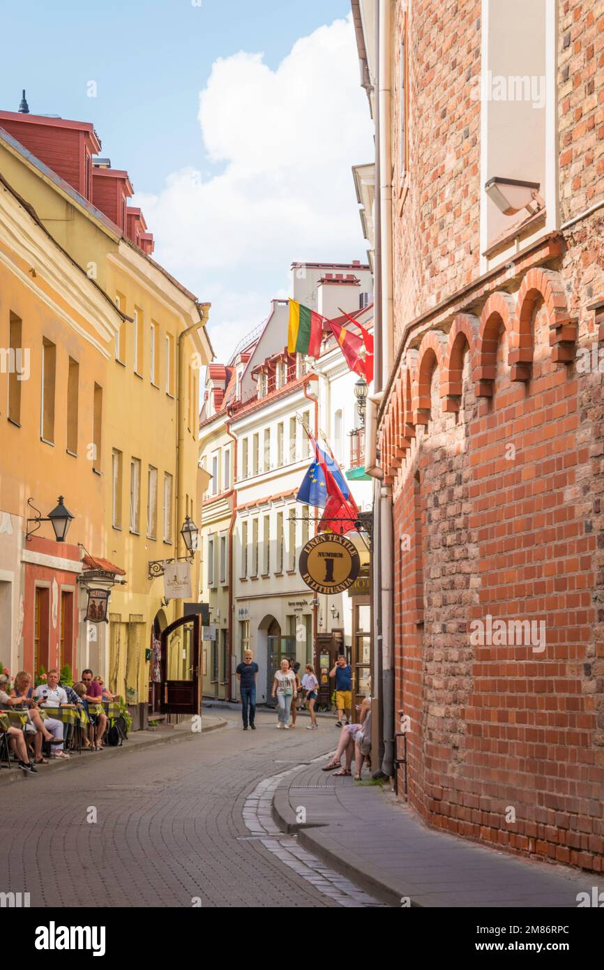 narrow street in old town Vilnius Lithuania Stock Photo - Alamy