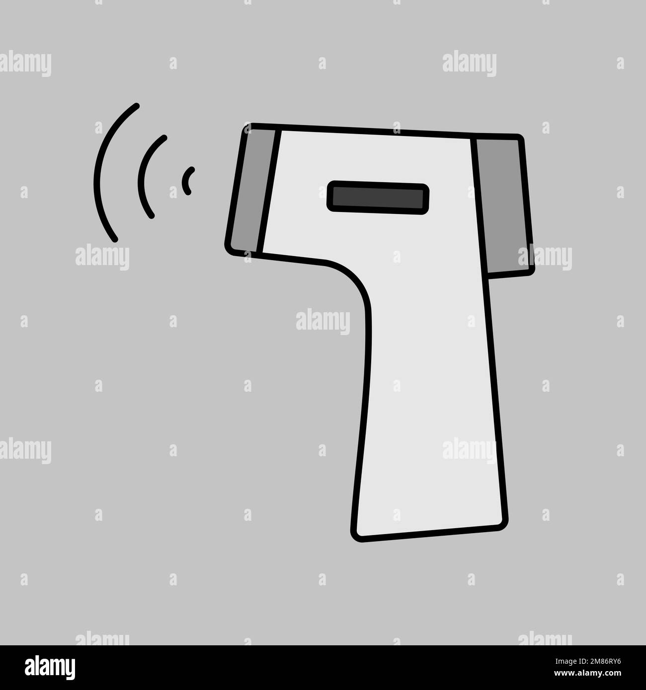 Contactless Infrared Thermometer vector grayscale icon. Medicine and ...