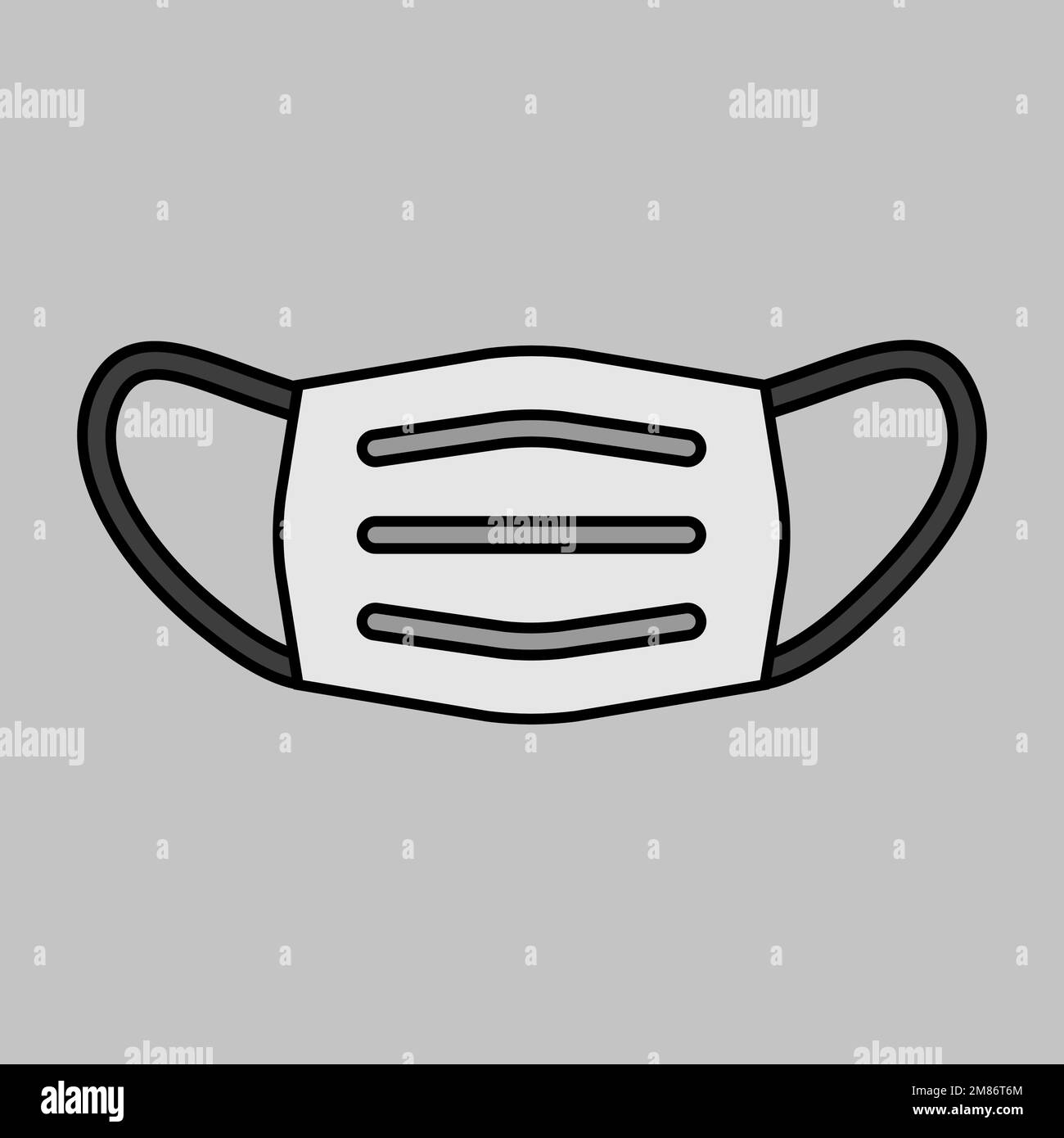 Medical mask vector grayscale icon. Medicine and healthcare, medical ...