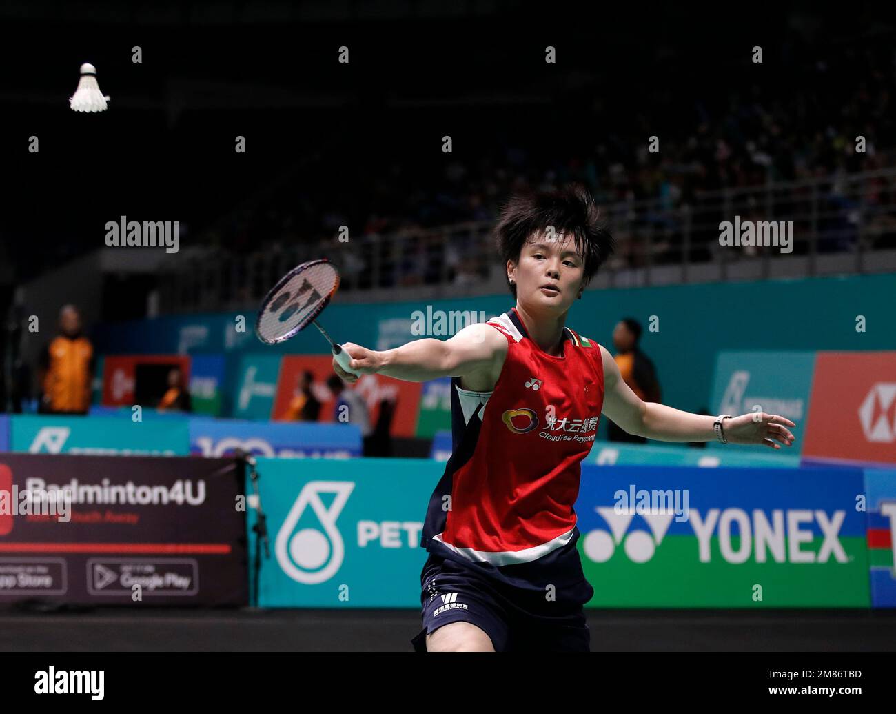 Kuala Lumpur, Malaysia. 12th Jan, 2023. Wang Zhi Yi of China plays against Pai You Po of Chinese ...