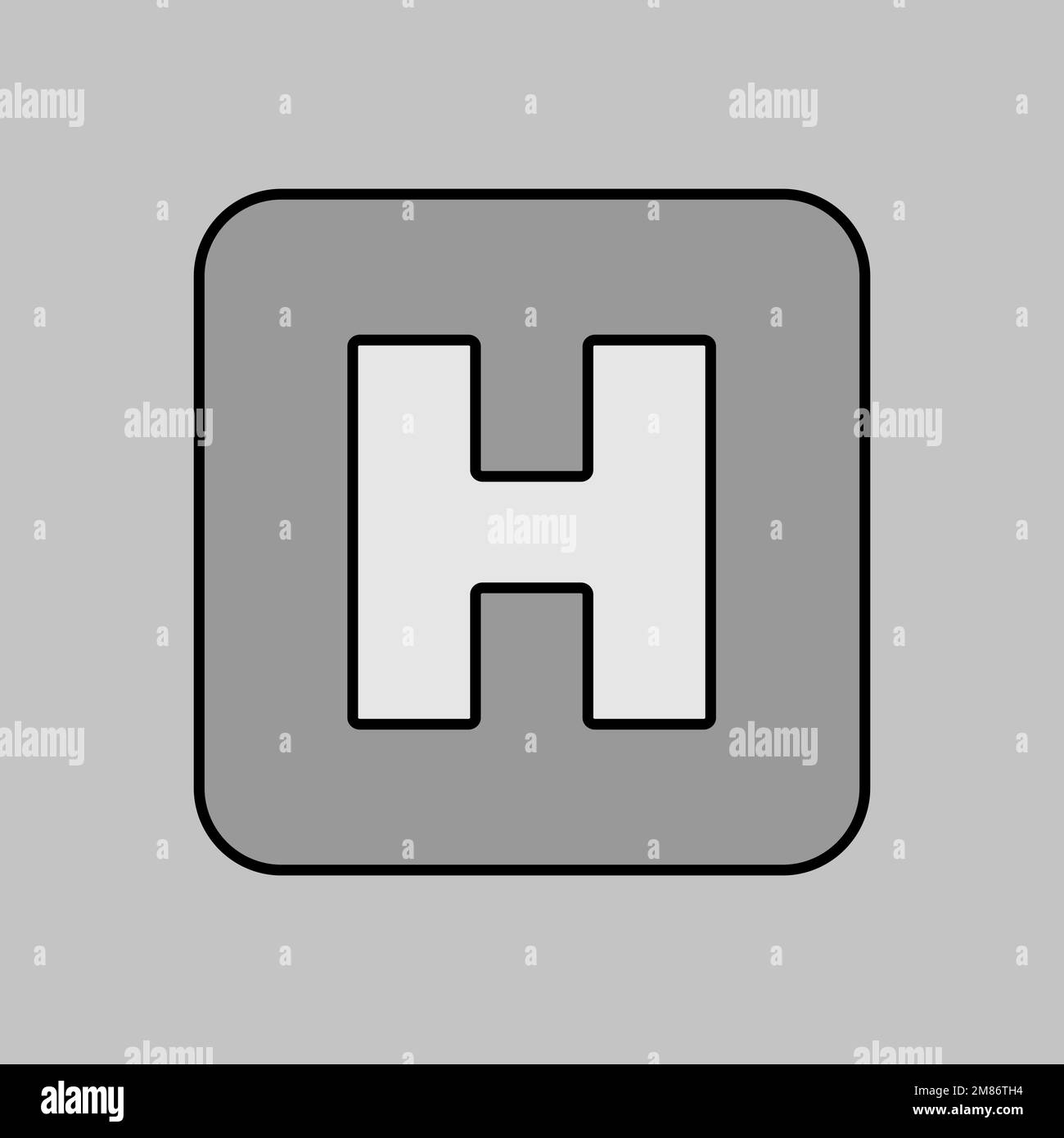 Hospital vector grayscale icon. Medicine and healthcare, medical ...