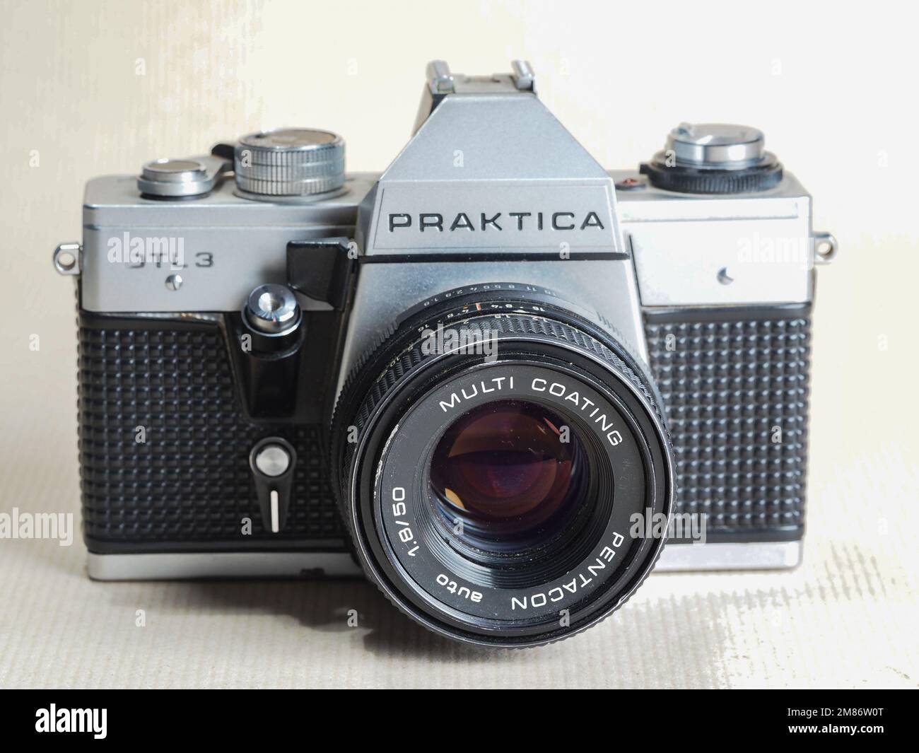 In this photo illustration, Praktica DTL3 camera with Pentacon Multi ...