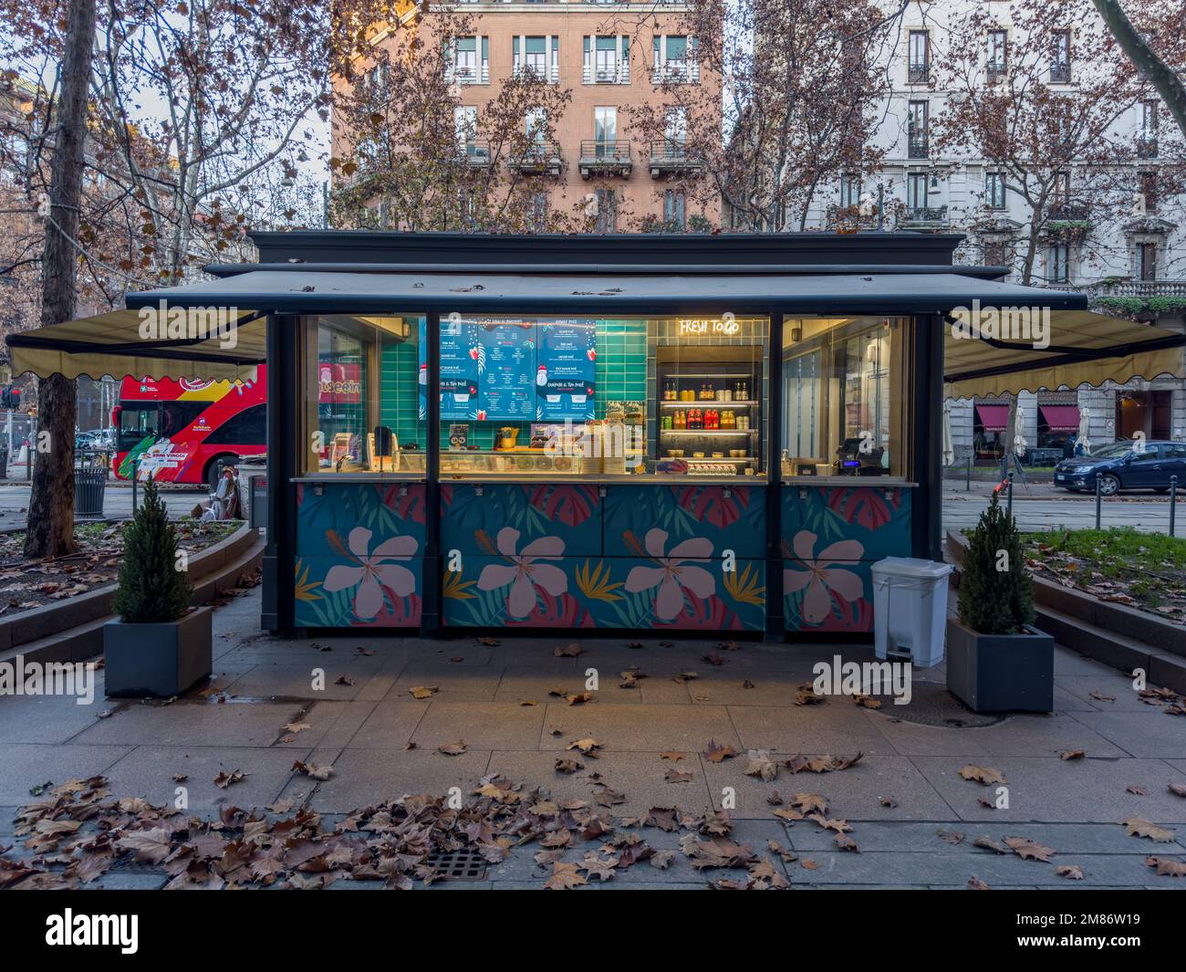 a cute fod stall, near the Arco della Pace, Milan, Italy Stock Photo ...