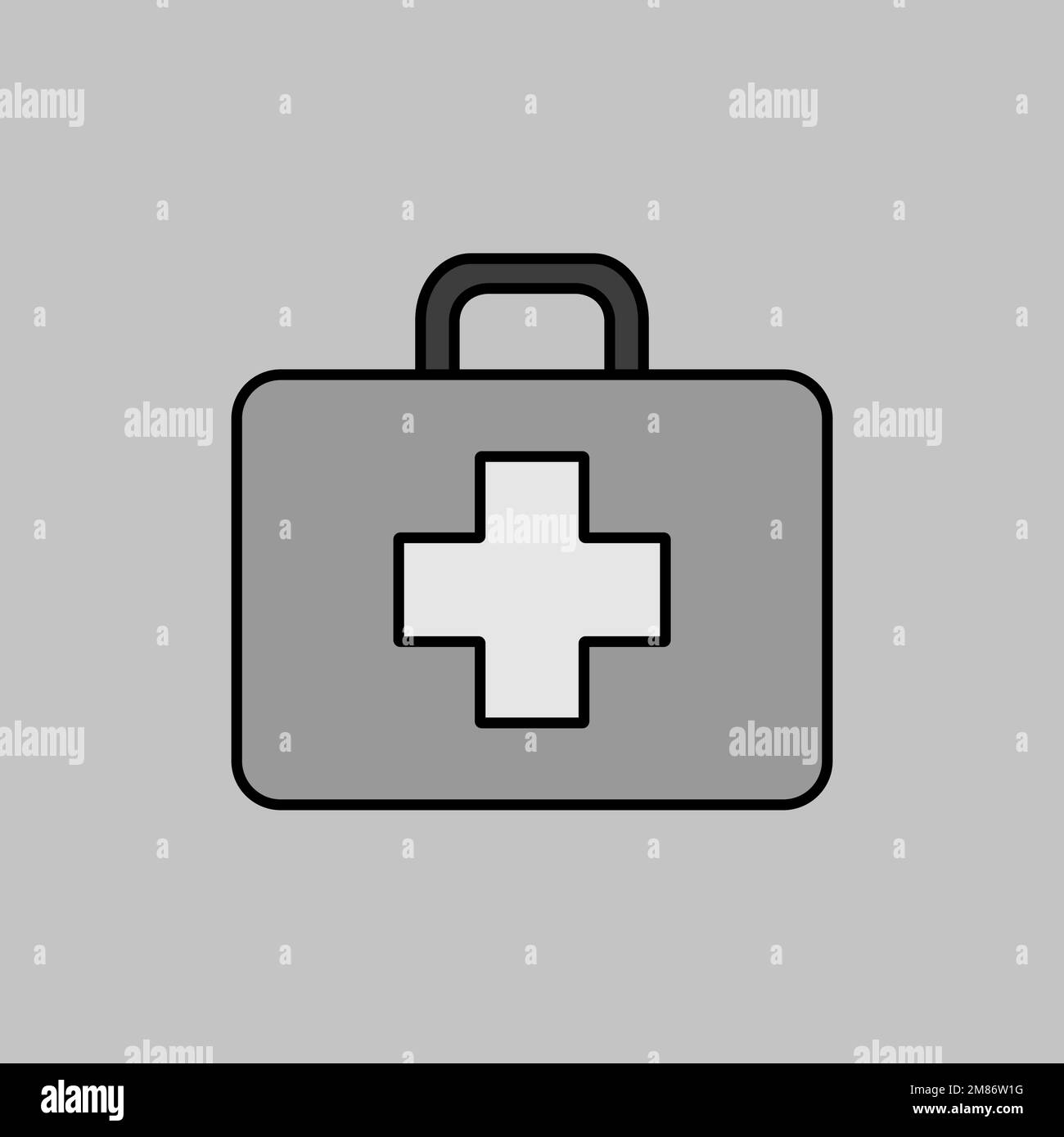 First aid kid vector grayscale icon. Medicine and healthcare, medical ...