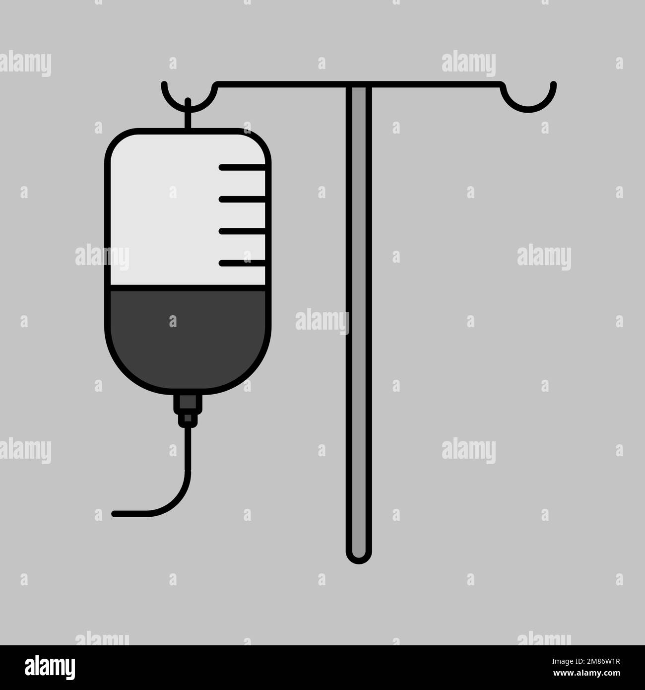 IV Stand vector grayscale icon. Medicine and healthcare, medical ...