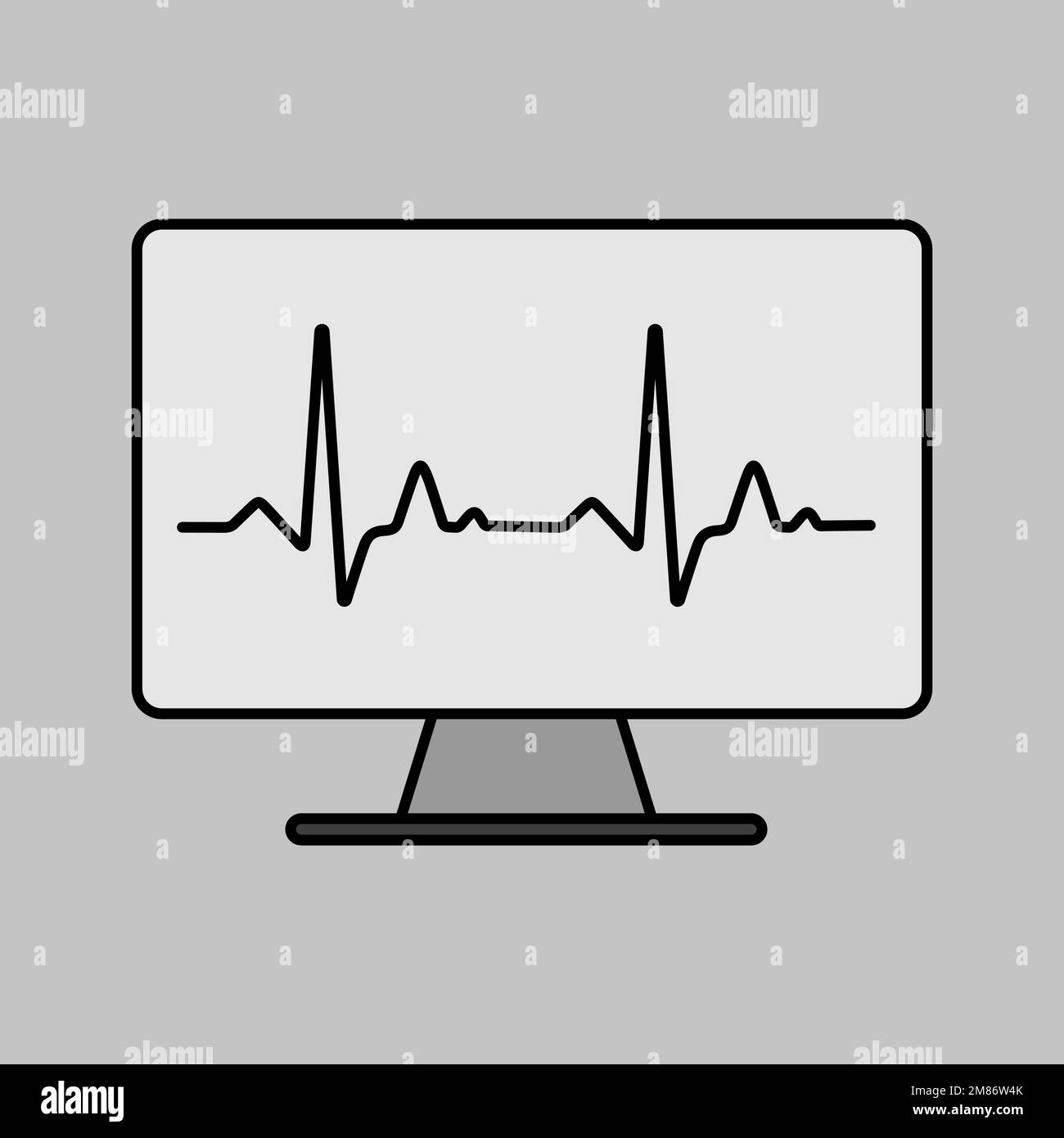 Computer diagnostics vector grayscale icon. Medicine and healthcare ...