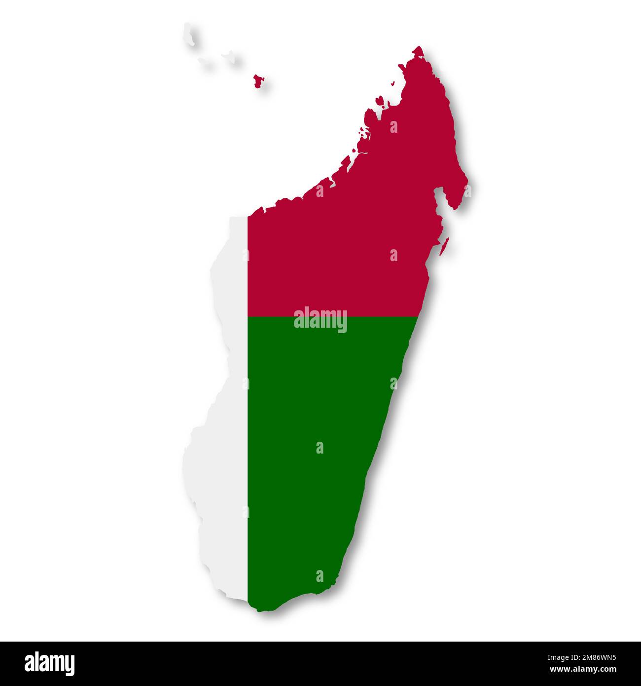 A Madagascar flag map with clipping path 3d illustration Stock Photo ...