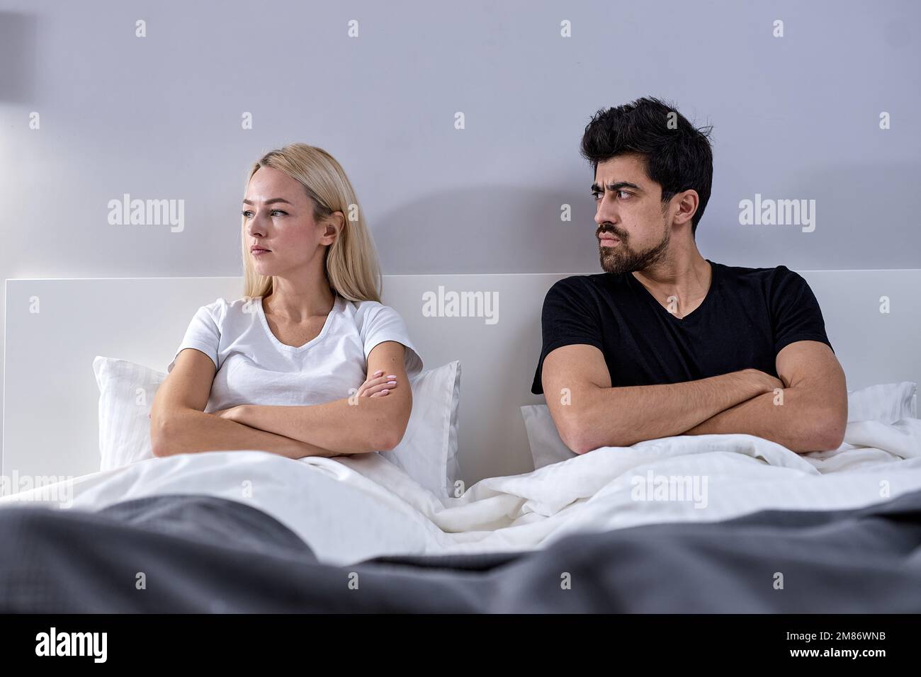 Young couple life is not happy in the marriage. Quarrel of a young ...