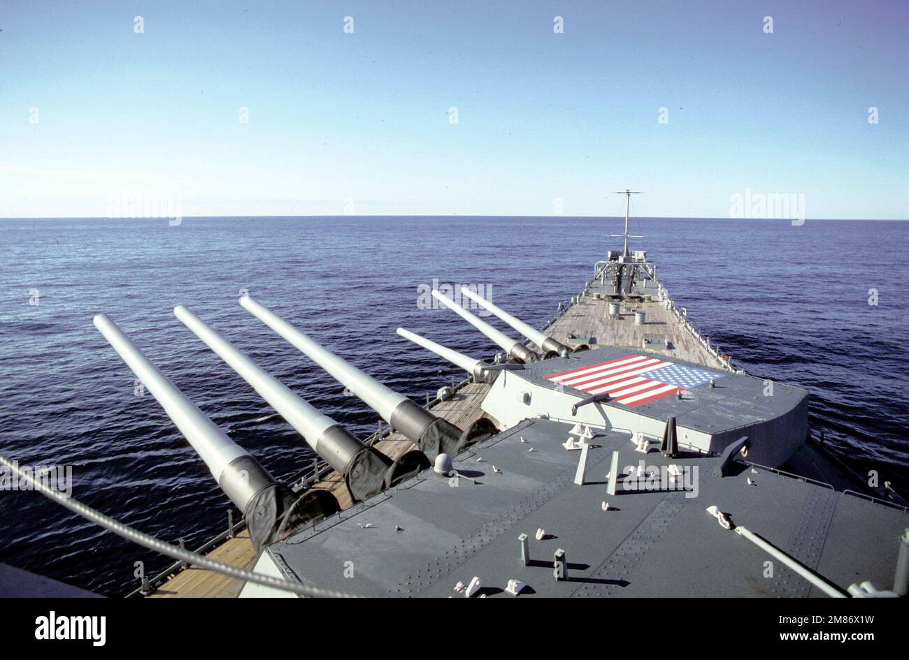 The No. 1 and No. 2 Mark 7 16-inch/50-cal. gun turrets of the ...